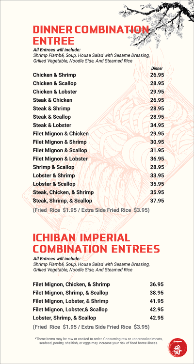 Full Menu – Ichiban Steak